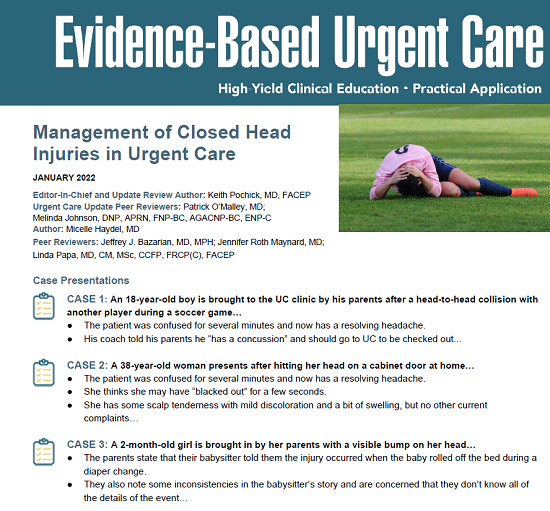 Closed Head Injury in Urgent Care